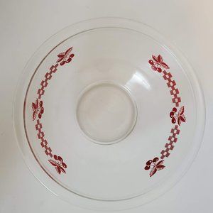 Pyrex | Dining | Vtg Pyrex 323 Red Cherry Checkered Gingham Clear Glass ...